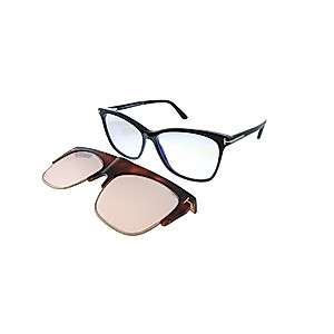 Tom Ford Magnetic Clip-on Eyeglasses TF5690B 001 Black/Gold 55mm FT5690