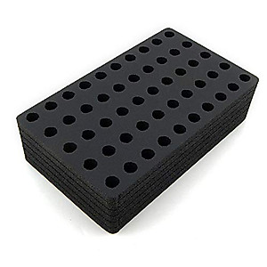 Polar Whale Test Tube Rack Black Foam Storage Rack Organizer Stand Transport Holds 50 Tubes Each Fits up to 12mm Diameter Tubes