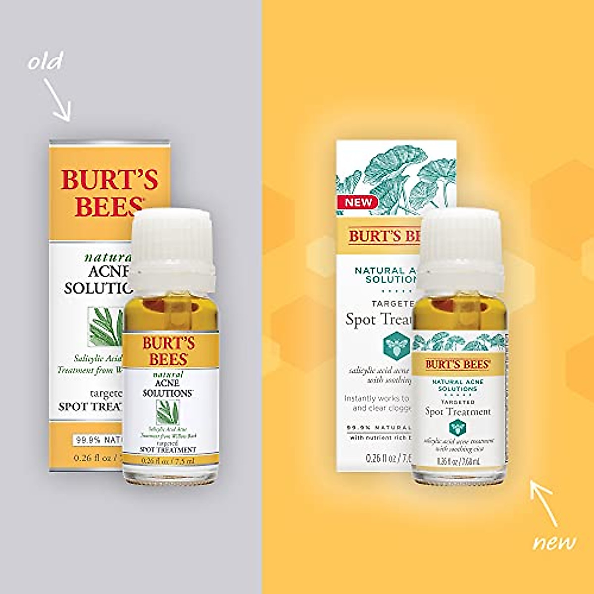 Burt's Bees Natural Acne Solutions Targeted and Minimizing Spot Treatment for Oily Skin, 0.26 Oz (Package May Vary)