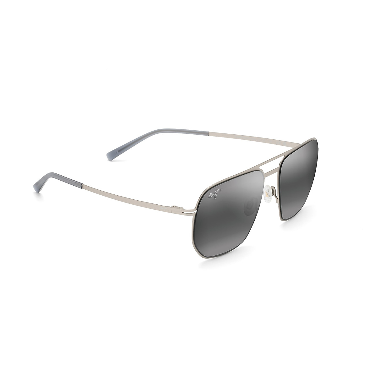 Maui Jim Sharks Cove Square Sunglasses, Titanium/Neutral Grey Polarized, Medium