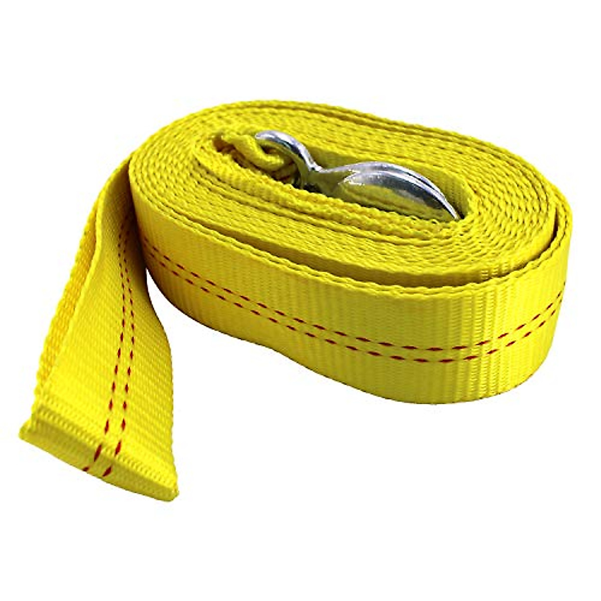 HFS (R) 4.5 Ton 2 Inch x 20 Ft. Polyester Tow Strap Rope 2 Hooks 10000lb Towing Recovery