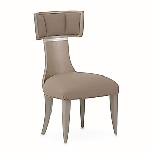 Michael Amini Lanterna Wood Dining Side Chair in Silver Mist (Set of 2)