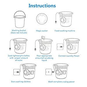 WAQIA Mini Washing Machine Portable Ultrasonic Turbine Washer, Portable Washing Machine with USB for Travel Business Trip or College Rooms