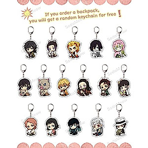 SodaMeow Demon Backpack Anime Bag Kimetsu no Yaiba Nezuko Casual Backpack Slayer with USB Charging Port, Free Keychain (B-Muzan)