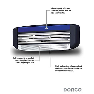 Dorco Pace 3 - Three Razor Blade Shaving System- Value Pack - 16 Cartridges (No Handle)