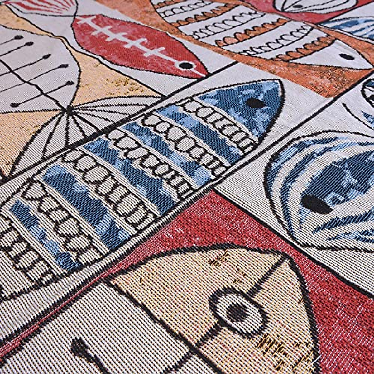 Arroganttiom Boho Throw Blanket, Knitted Tasse Bohemian Blanket for Chair Recliner Couch Furniture Cover Protector, Boho Room Decor Bedding Indian Blanket-Double-Sided, 50" X 70"