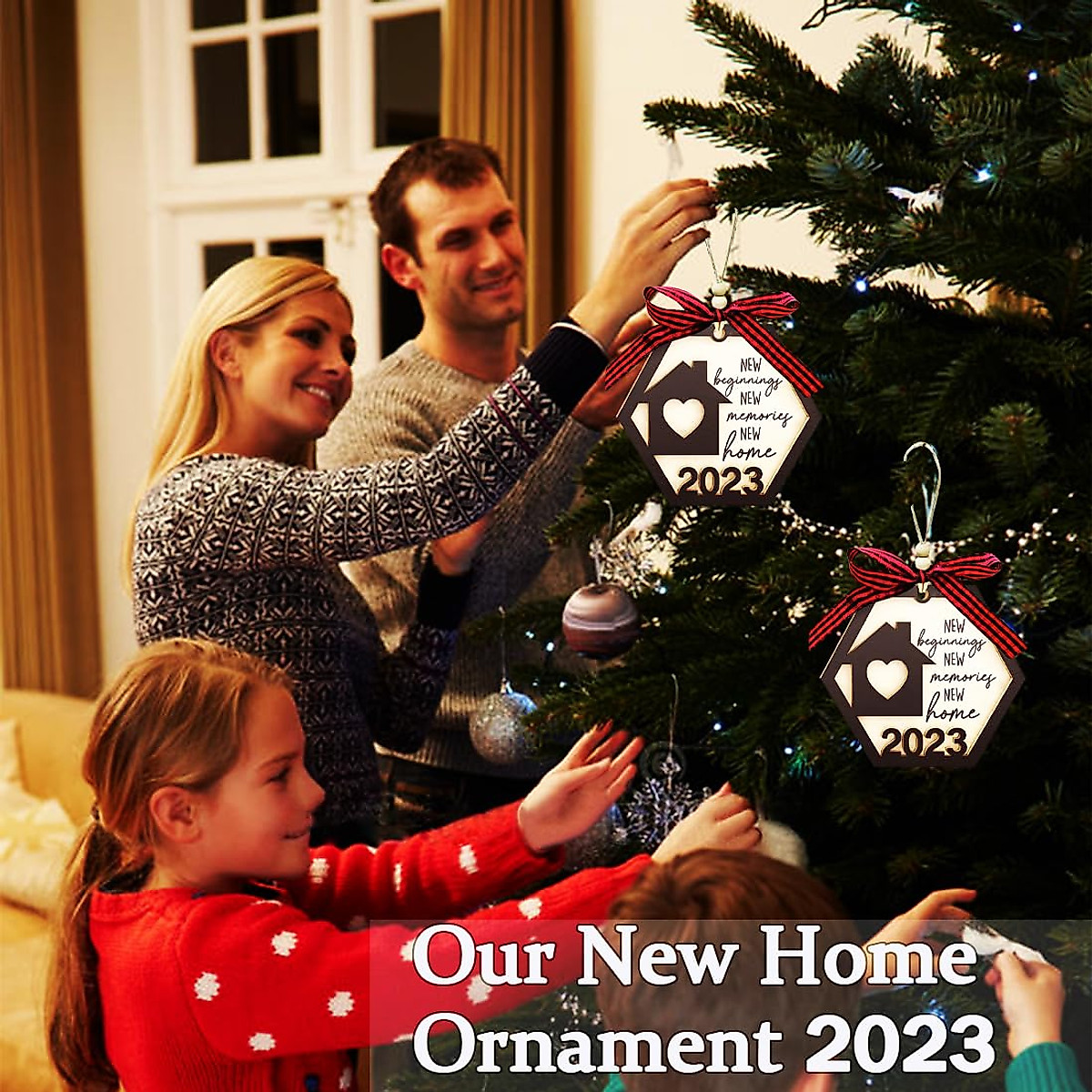 JUNQIU New Home Ornament 2023- House Warming Gifts New Home, Perfect Housewarming Gifts for New House, New Home Gift Ideas Decor- First Home Christmas Ornament 2023