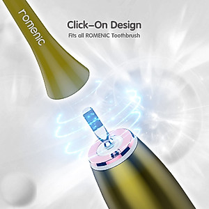 Replacement Heads for Hyslor, ROMENIC Toothbrush Heads Set for Electric Toothbrush T10X and H20S, with Protective Cover for Premium Gum Care, 3 Counts (Forest Greenish)