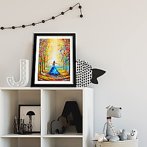 Betionol Diamond Painting Frames Set of 4, Display 12x16in/30x40cm Diamond Painting Kits or Photos, Black Natural Solid Wood Picture Frame with Acrylic Protection Glass, Back Mat And Hanging Kit