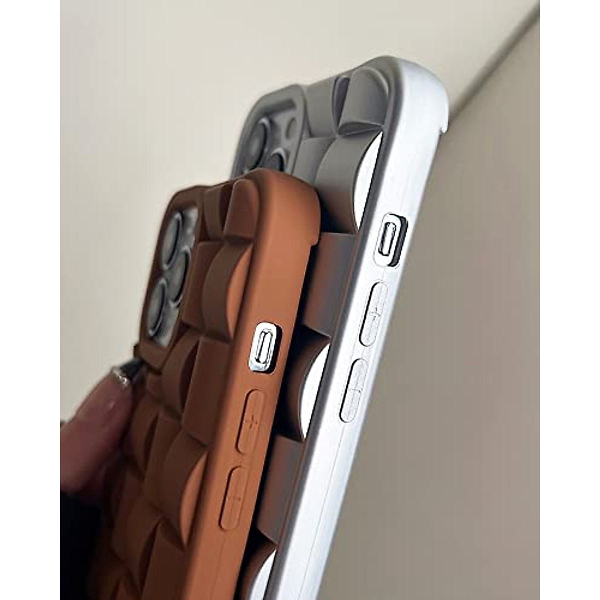 Ginkgonut Compatible with iPhone 14 Pro Max Case for Women/Girls, Cute 3D Laid Desgin Soft Silicone Shockproof Raised Bumper Corners Case for iPhone 14 Pro Max（Silver）