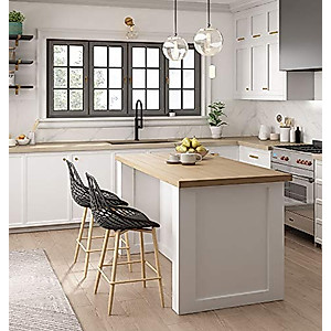 Jamesdar Camber Counter Chair (Set of 2), Black/Natural