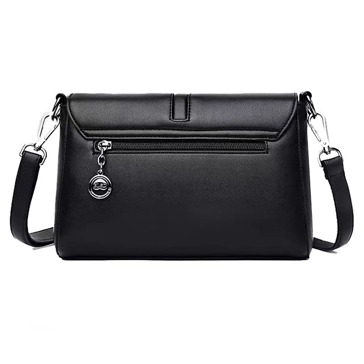 Small Shoulder Bag with 2 Removable Straps Leather Crossbody Clutch Purse Tote Handbag for Women Brown