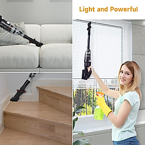 WECLEAN V3 Cordless Vacuum Cleaner, 8000pa, Up to 17 Minutes Runtime, 200w Powerful Suction Vac 3 in 1 Stick Vacuum Cleaner for Carpet Sweeper for Hard Floor & Pet, Black