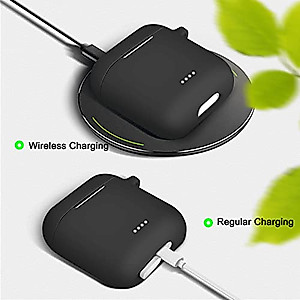 MOLOPPO Protective Silicone Case Compatible with Tozo t6, Front LED Visible, Premium Accessory Shockproof tozo t6 Case Cover with Keychain,Black