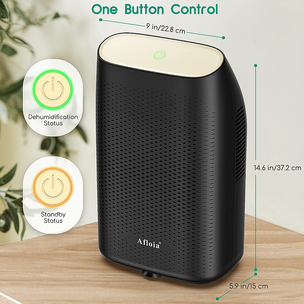 Afloia Dehumidifier for Home 2500 Cubic Feet(269 sq ft), Quiet Portable Electric Dehumidifiers, 70oz Small Dehumidifier Remove Humidity for Bathroom Basement Closet RV Garage,Auto Shut Off, Black