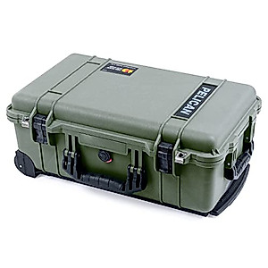 Pelican Color Case OD Green & Black Pelican 1510 case with Grey CVPKG dividers & mesh lid Organizer.