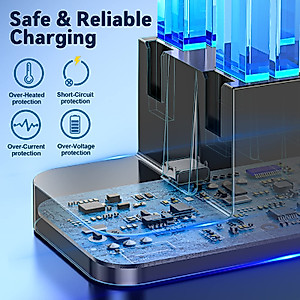 Switch Controller Charger Dock for Nintendo Switch Joycon, Joy con Charging Dock with Lamppost LED Indication, Switch Charging Station Stand for 4 Joy Cons, Joycon Charger with Type-C Cable