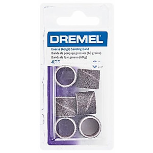 Dremel 408 1/2-Inch Sander Bands, Coarse, 6 Pack, Rotary Tool Accessory