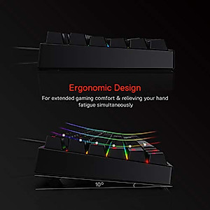 Redragon K582 SURARA RGB LED Backlit Mechanical Gaming Keyboard with 104 Keys-Linear and Quiet-Red Switches