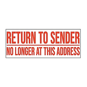 Promot Return to Sender NO Longer at This Address Self Inking Rubber Stamp