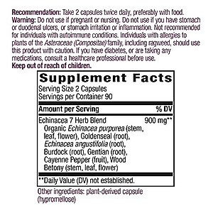 Nature's Way Premium Blend Echinacea Goldenseal 900 mg per Serving 180 Capsules