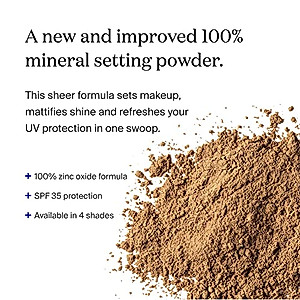 Supergoop! (Re)setting 100% Mineral Powder, Deep - 0.15 oz - Makeup Setting Powder + Broad Spectrum SPF 35 PA+++ Sunscreen - With Ceramides, Olive Glycerides & Coated Silica Spheres