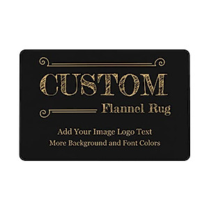Custom Rug with Logo Image Text 60"x39" with Rug Grippers Customized Mats Personalized Flannel Rugs for Living Room Bedroom and Office Home Decoration Area Rug Gifts