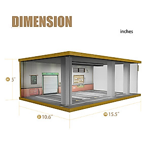 Display Case for Cars with Acylic Cover and LED Lighting for 1/24 Scale Diecast Car, Lego Cars Speed Champions 76908 76907 76901 76910 76909 76895, Model Cars, 3 Parking Space (Route 66)