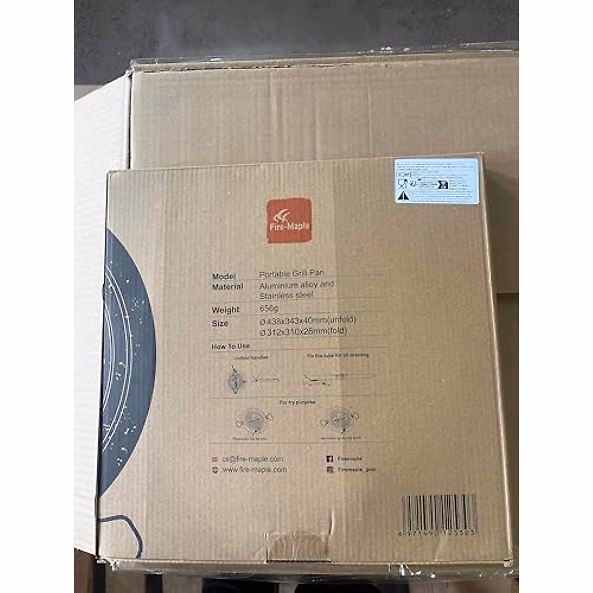 Fire-Maple Camping Griddle Plate | Nonstick Outdoor Portable Grill Pan for Stovetop | BBQ Gas Griddle Pan for Camping Stove Ridged Surfaces 31 X 31cm