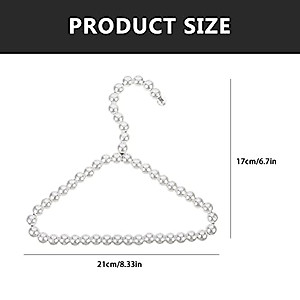 POPETPOP Pearl Cloth Hanger 2pcs Pearl Beads Metal Clothes Hangers Mini Pearl Hangers Baby Clothes Rack for Dogs Cats Kids