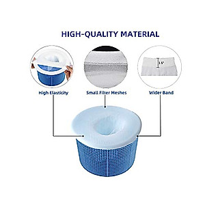 Bysameyee 30-Pack of Pool Skimmer Socks, Filter Pool & Spa Savers for Baskets Net and Skimmers to Protect Your Inground or Above Ground Pool, Skimmers Clean Debris and Leaves