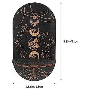 Cabilock 2pcs Crystal Shelf Magical Hand Crystal Display Shelf Sun Moon Star Crystal Holder Wood Floating Shelf Witch Stuff Stand for Rock Gemstone Meditation Spiritual Gift