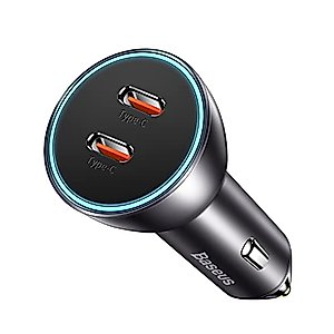 USB C Car Charger, Baseus 60W Car Phone Charger PD 30W & PD 30W Dual Port Fast Car Charger Adapter Compatible with iPhone 14 13 12 11 Pro Max, Samsung Galaxy S22/21/20 Note20/10, Pixel, Steam Deck