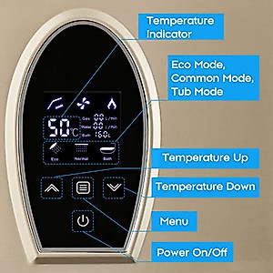 TCFUNDY 16L Tankless Water Heater Natural Gas, 4.23 GPM On-Demand Instant Hot Water Heater, 104000BTU Indoor Whole House Gas Water Heater, Digital Display & Touch Screen, Thermostatic & Energy Saving