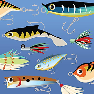 Up with Paper Pop-Up Treasures Greeting Card - Fishing Lures