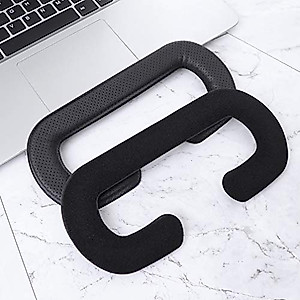 Hemobllo VR Face Cushion- 2 Pcs VR Cover Foam Replacement Eye Mask VR Face Cushion PU Leather Soft Memory Foam Pad Compatible with HTC Vive VR (Random Thickness: 6mm/ 11mm)