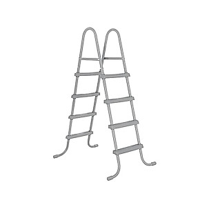 Bestway Steel Pro MAX 13 Foot x 48 Inch Round Metal Frame Above Ground Outdoor Swimming Pool Set with 1,000 Filter Pump, Ladder, and Cover