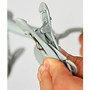 Home-X Folding Hangers with Clips, Space-Saving Hangers for Clothes, Compact Closet Organizer Accessories, Travel Clothes Hangers, Set of 2, 8" L x 4" W x ½” H, Gray