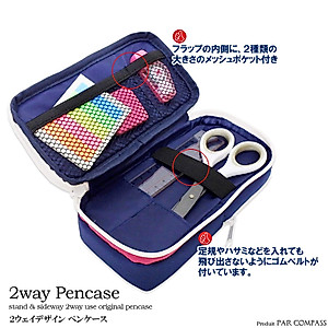 Nikken Stationery PLP1-PN Poplette Vertical and Horizontal Pen Case, Pink x Navy