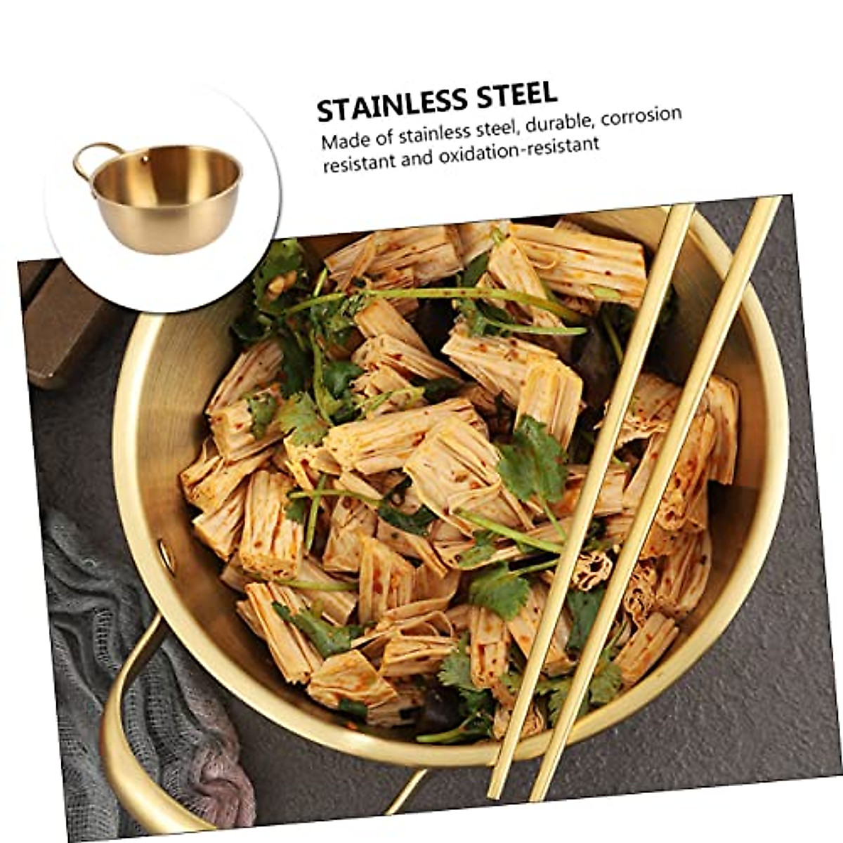 Tofficu 1pc Stainless Steel Instant Noodle Bowl Hot Pot Korean Noodle Pot Japanese Pot Noodles Pan with Lid Hot Pot Cooker Mini Cooking Utensils Kitchen Gadget Useful Soup Pot