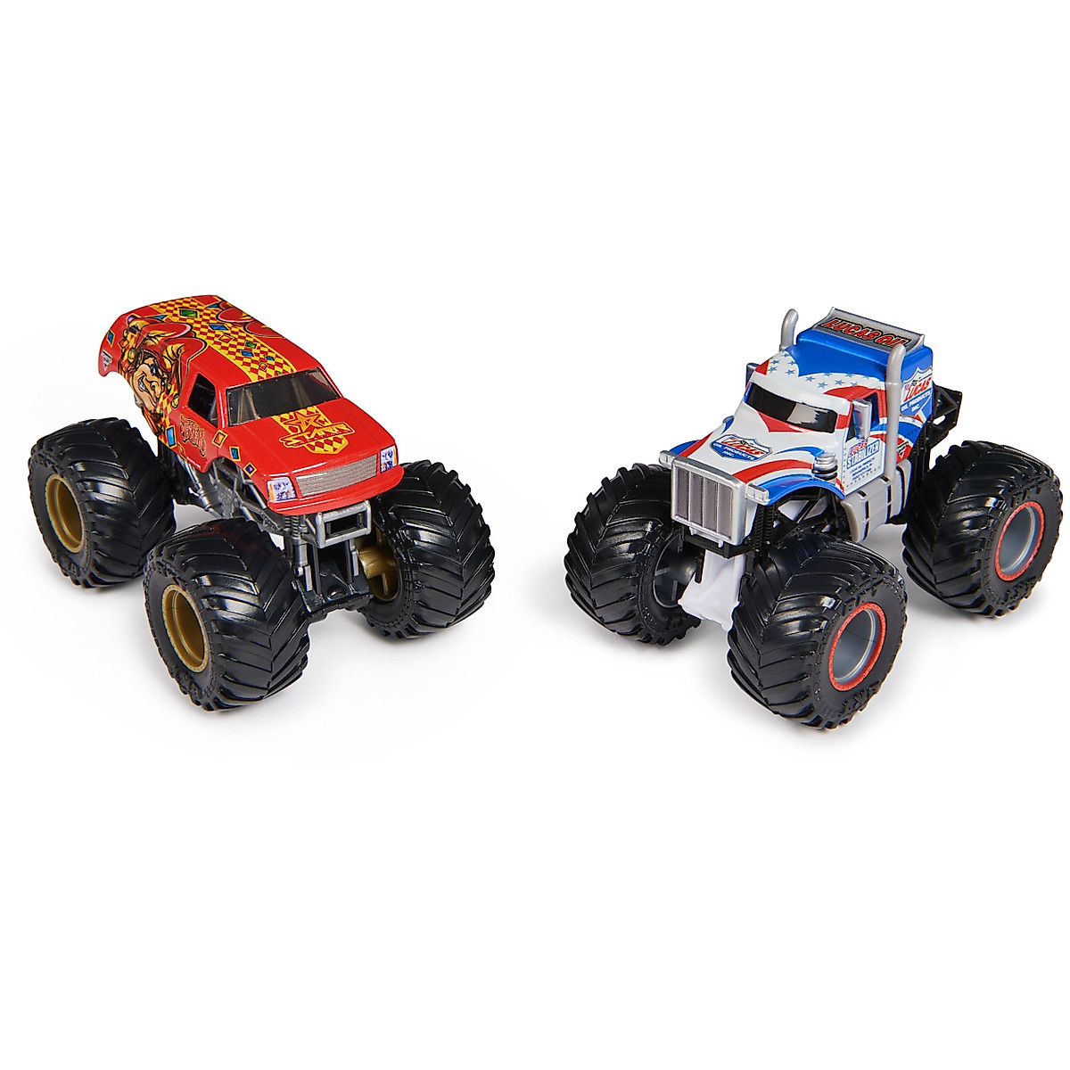 Monster Jam, Official Lucas Stabilizer Vs. Jester Die-Cast Monster Trucks, 1:64 Scale, Kids Toys for Boys Ages 3 and up