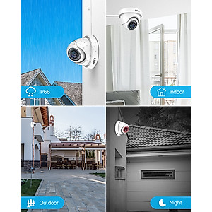 ZOSI 2Pack 2.0MP HD 1080P Security Cameras Kit, 80ft Night Vision, Indoor Outdoor Home CCTV Dome Cameras for 1080P/5MP/4K HD-TVI Analog DVR System