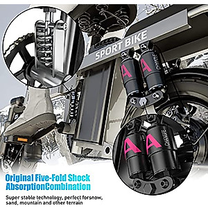 Giyun Electric Bike for Adults, Folding Mini Ebike 350W, Max 21.74MPH 14" Fat Tire Ebike Snow Beach Mountain Commute, 48V 12.5AH Removable Battery with 5 Shock Absorption Comfort Riding, Black