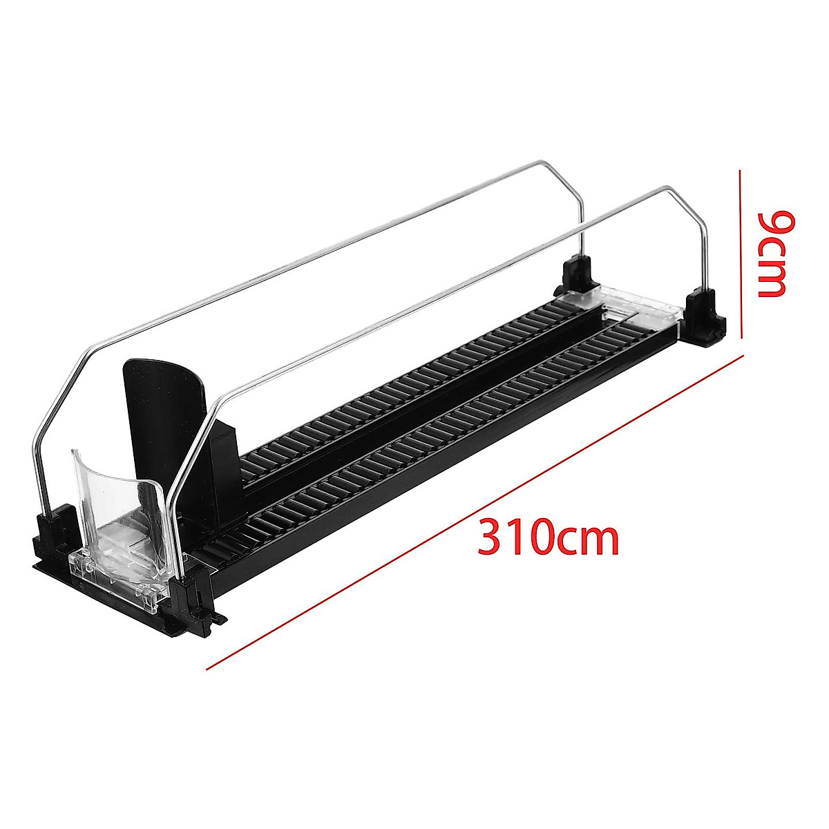 Drink Organizer Pusher Holder drink beverage Storage Reusable bottles kitchen Gadget Self Pushing Dispenser Can for Fridge Pantry Fittings, 300-310mm