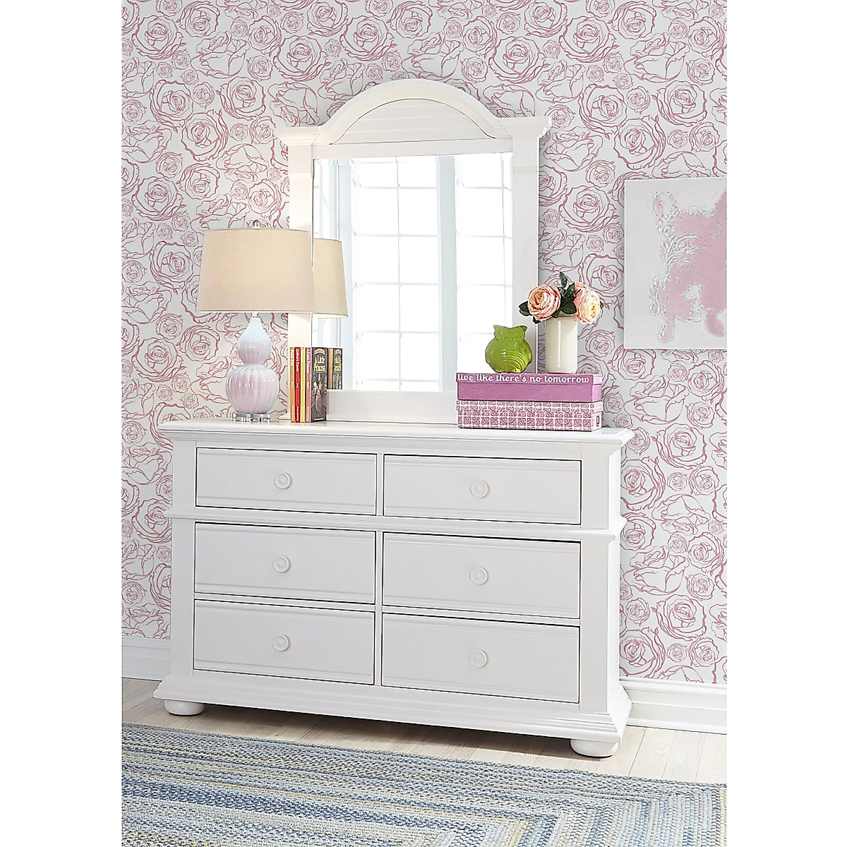 Safiyya Pink Floral Wallpaper Peel and Stick Wallpaper Pink and White Contact Paper Rose Removable Wallpaper Peel and Stick Wallpaper Boho Wallpaper for Bedroom 118'' × 17.3''