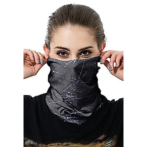 Unisex Seamless Bandana for Rave Face Mask Dust Wind Sun Protection Tube Mask Headwear Bandana for Women Men Festival Party Motorcycle Riding Fishing Outdoor Black