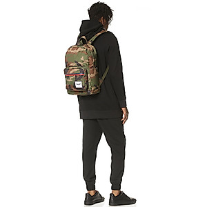 Herschel Pop Quiz Backpack, Woodland Camo/Multi Zip, Classic 22L