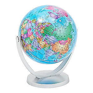 Juvale Spinning World Globe with Stand for Kids Learning, Classroom Desk, Students, Geography (4 in)