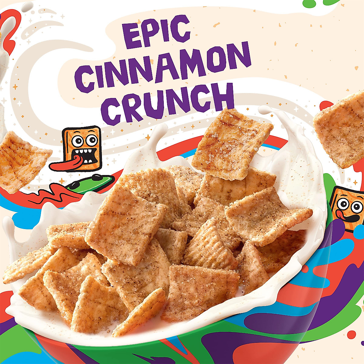 Original Cinnamon Toast Crunch Breakfast Cereal, 4 Pack 8 OZ Cereal Cup