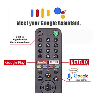 MYHGRC RMF-TX500U Voice Remote Control fit for Sony Smart TV Replacement Sony Voice Remote for All Sony Bravia LED OLED LCD 4K UHD HDTV HDR TV, with Google Play Netflix Button …